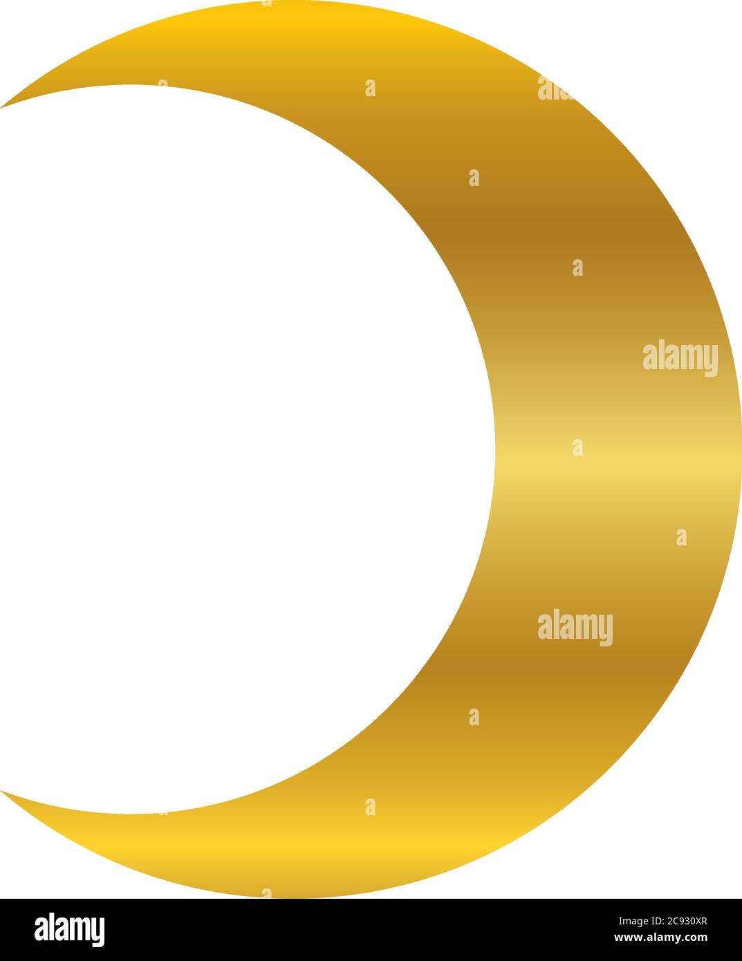 Moon gold gradient style icon of night bedtime sky space moonlight ...