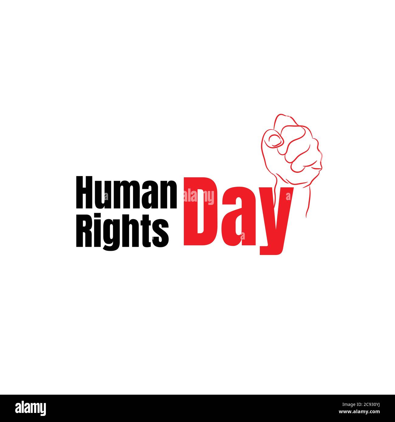 Hand drawn fist raise up breaking chain, Human Rights Day poster grunge ...