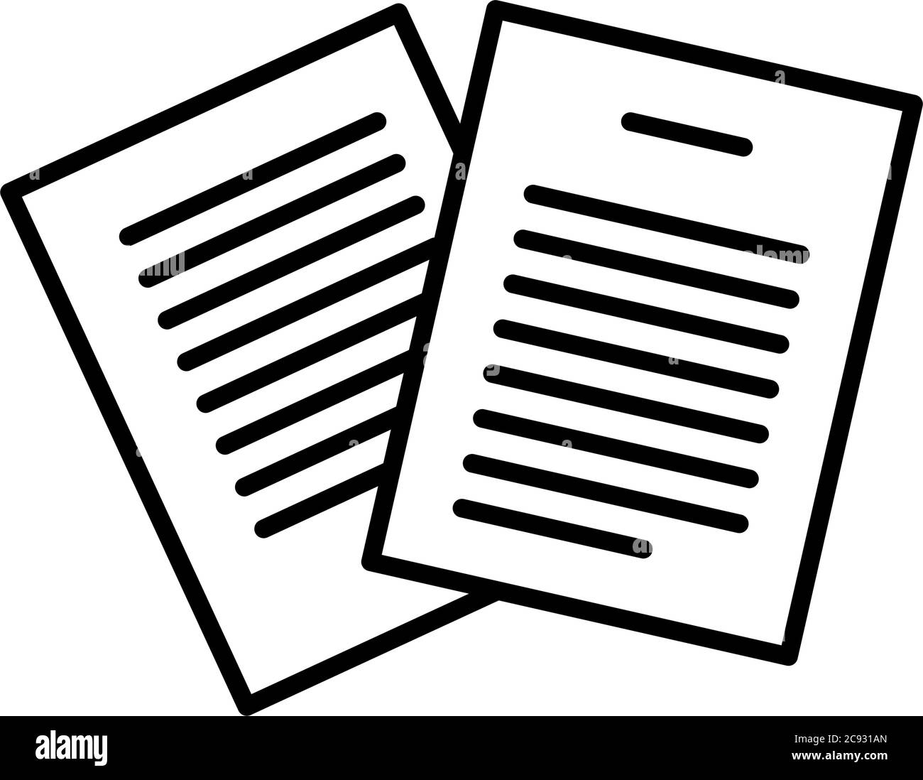 Documents papers line style icon design, Data archive and information theme Vector illustration ...