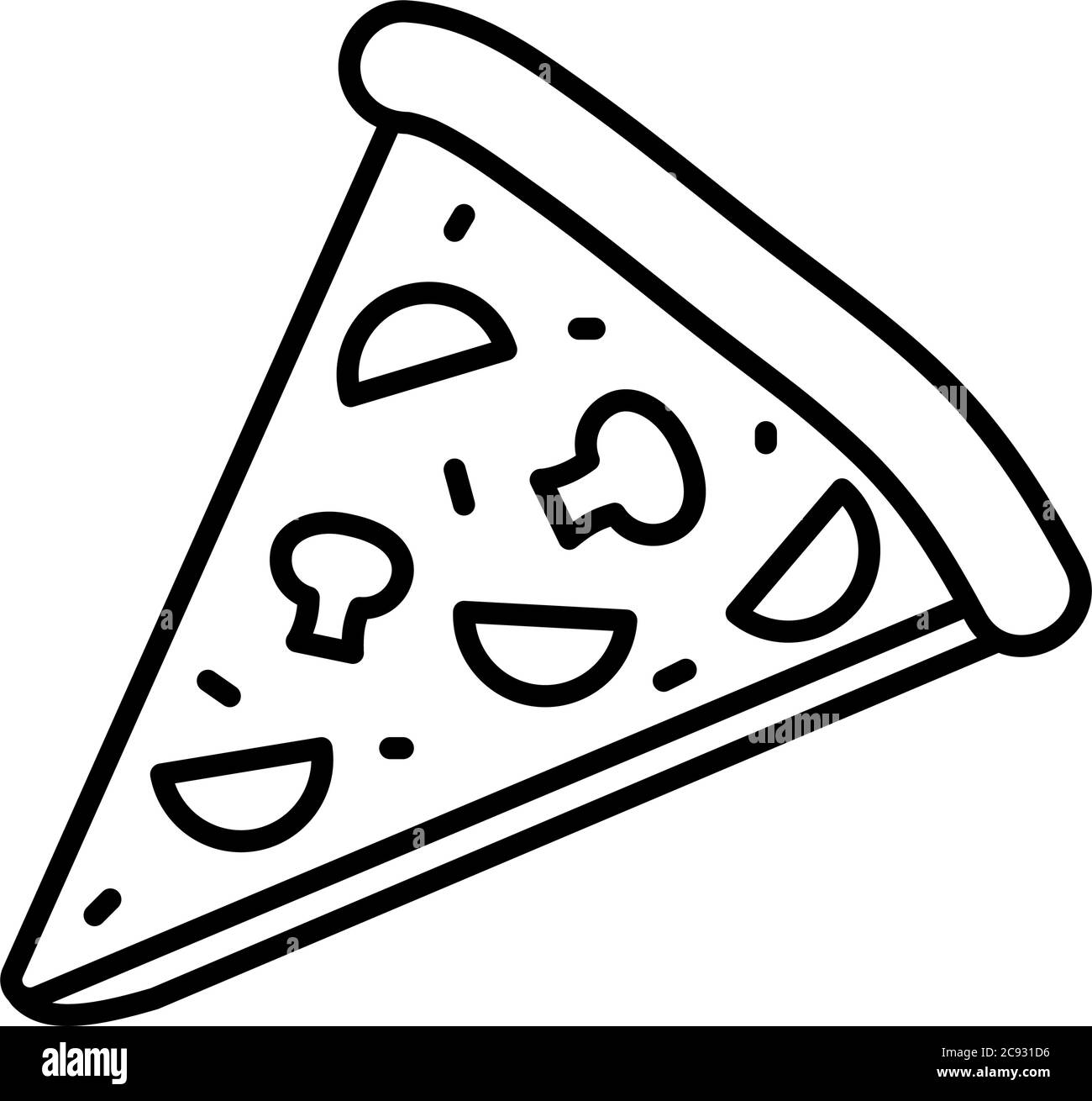 pizza line style icon design, food eat restaurant and menu theme Vector ...