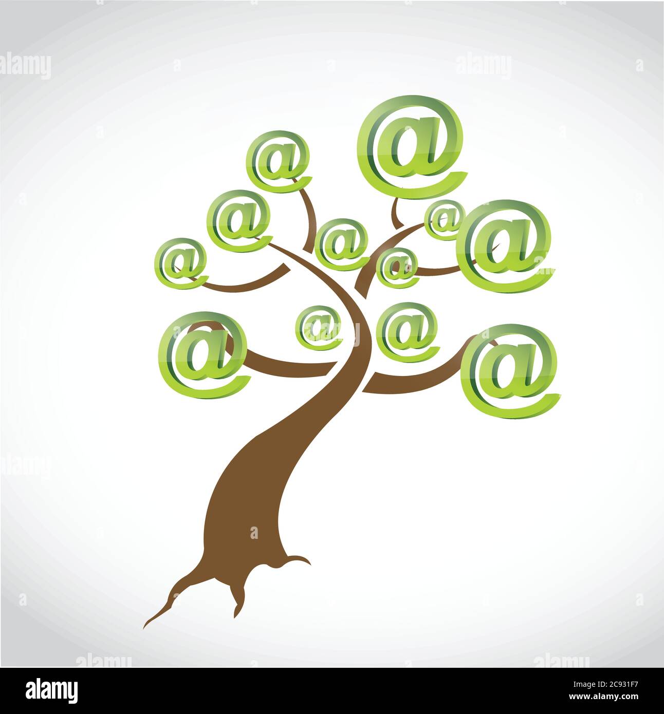 Internet symbols tree illustration design over a white background Stock ...