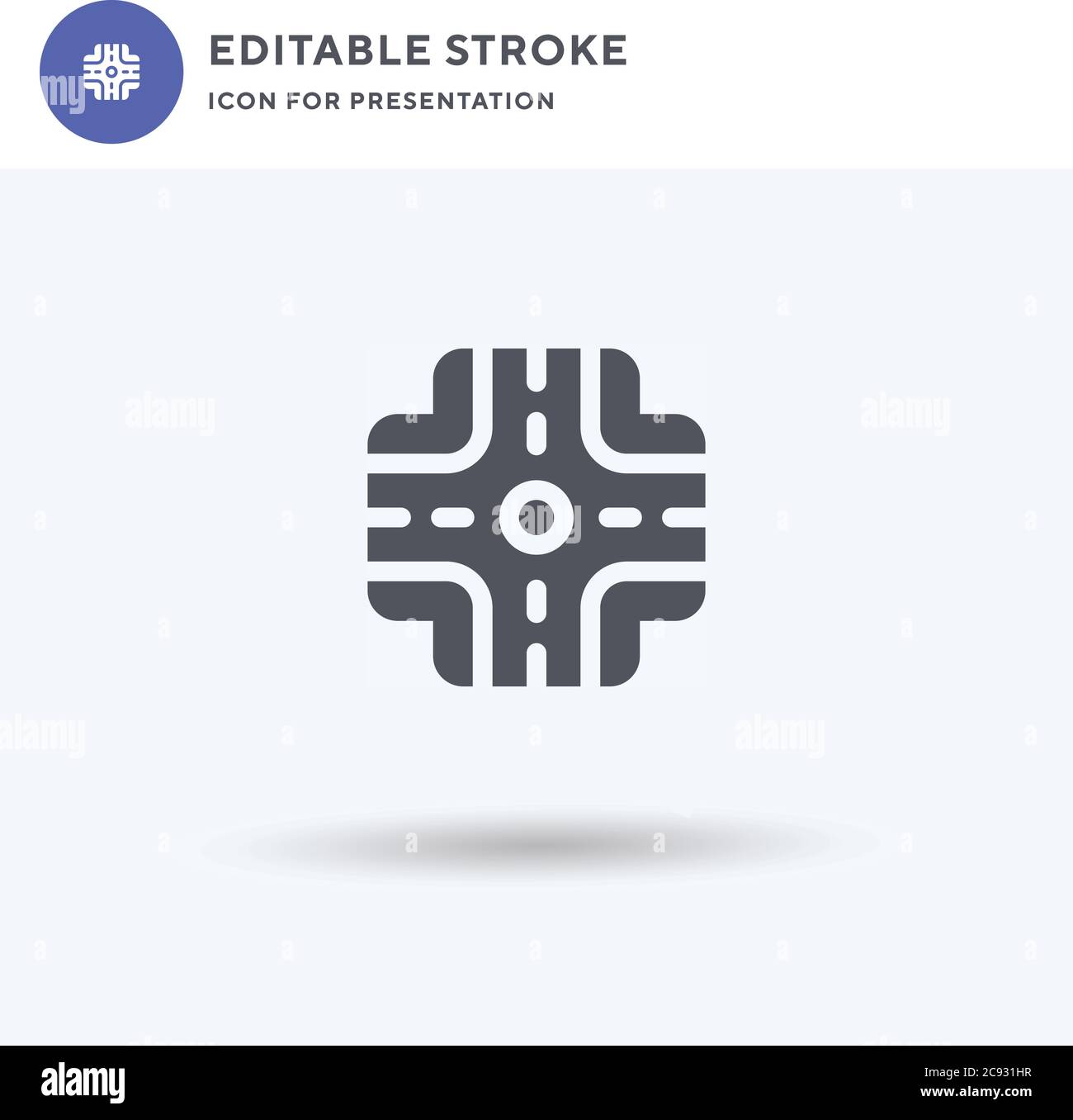 Crossroads icon vector, filled flat sign, solid pictogram isolated on ...