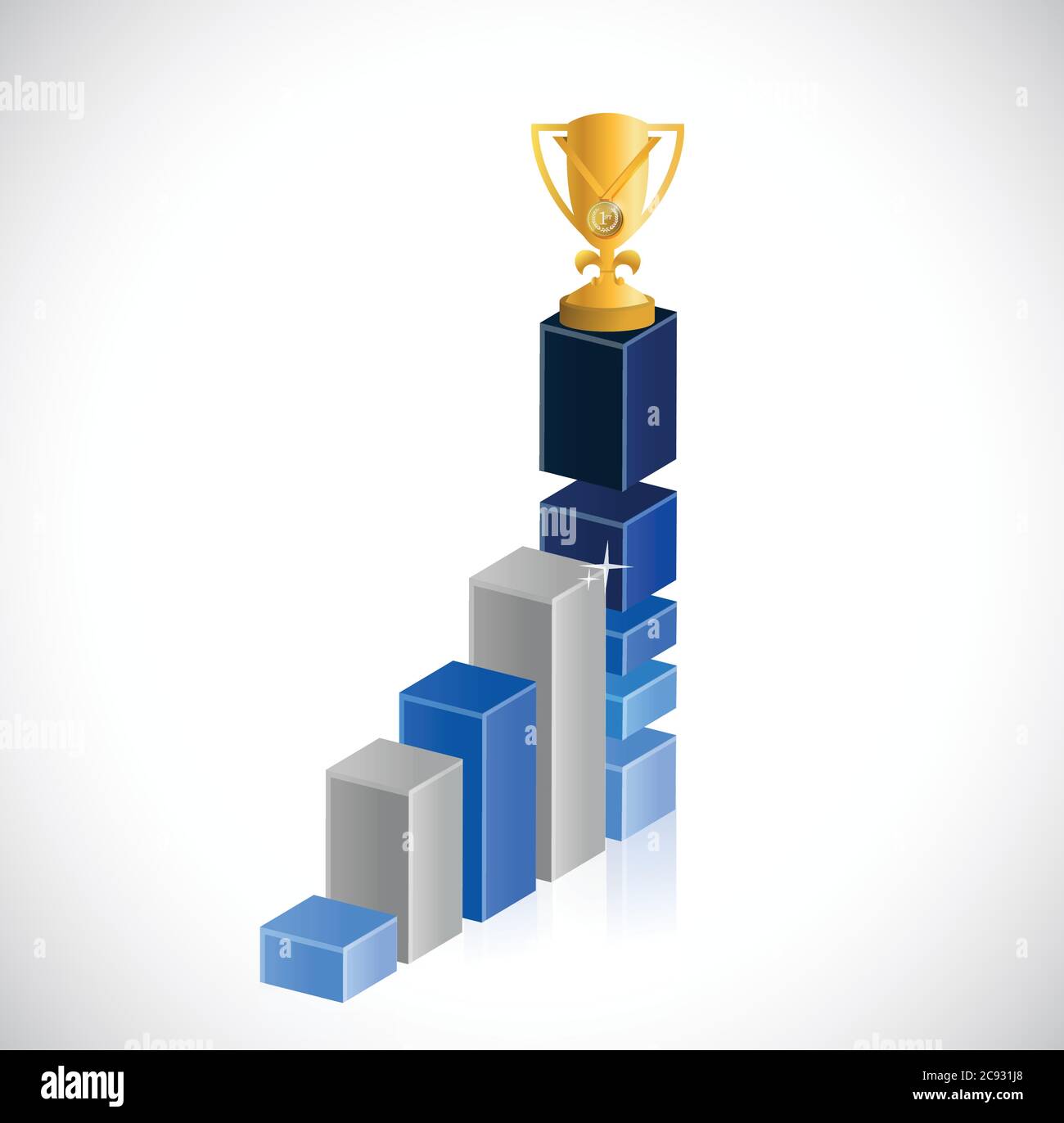 Business trophy success illustration design over a white background ...