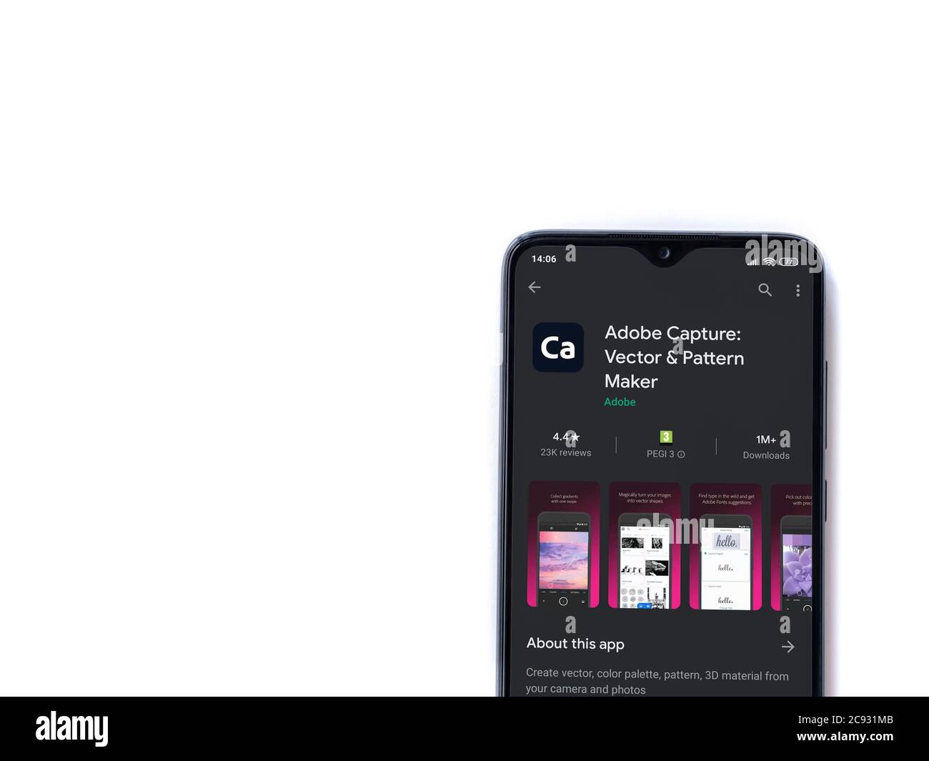 Lod, Israel - July 8, 2020: Adobe Capture - Vector & Pattern Maker app ... Lod, Israel - July 8, 2020: Adobe Capture - Vector & Pattern Maker app ...