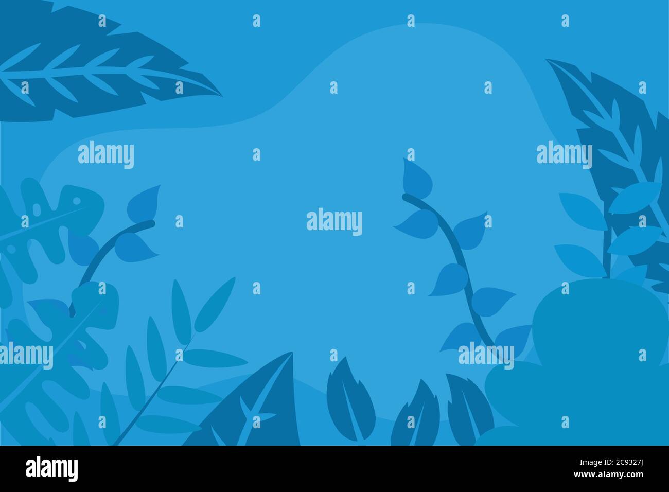 Blue banner with leaves design, Summer vacation tropical and relaxation ...