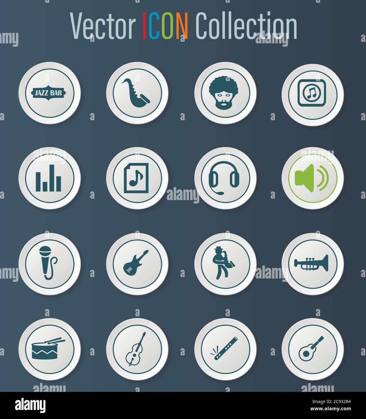 Jazz and Blues icons set Stock Vector Image & Art - Alamy