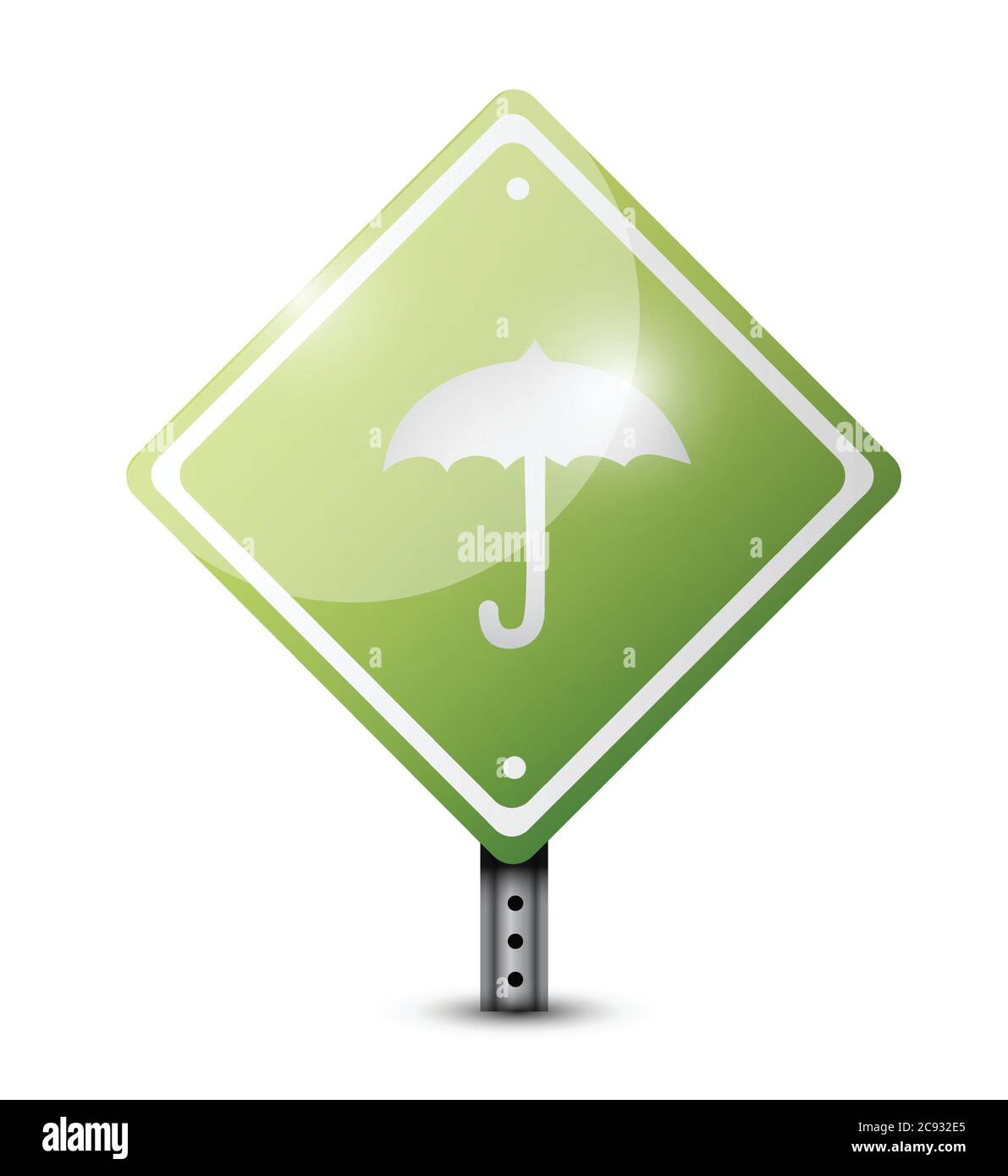 Umbrella green sign illustration design over a white background Stock ...