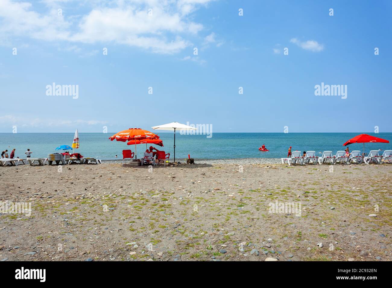 Anaklia, Georiga 25 jule, 2020: Waves on the Black Sea coast in Anaklia ...