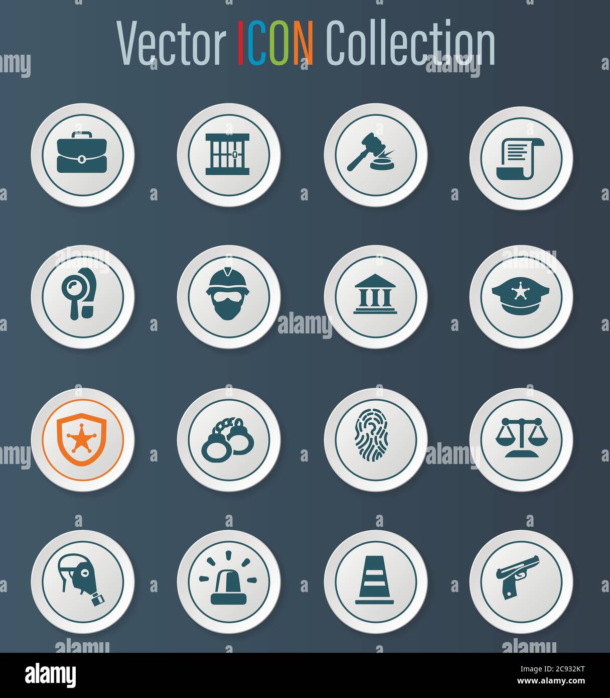 Police icons set Stock Vector Image & Art - Alamy