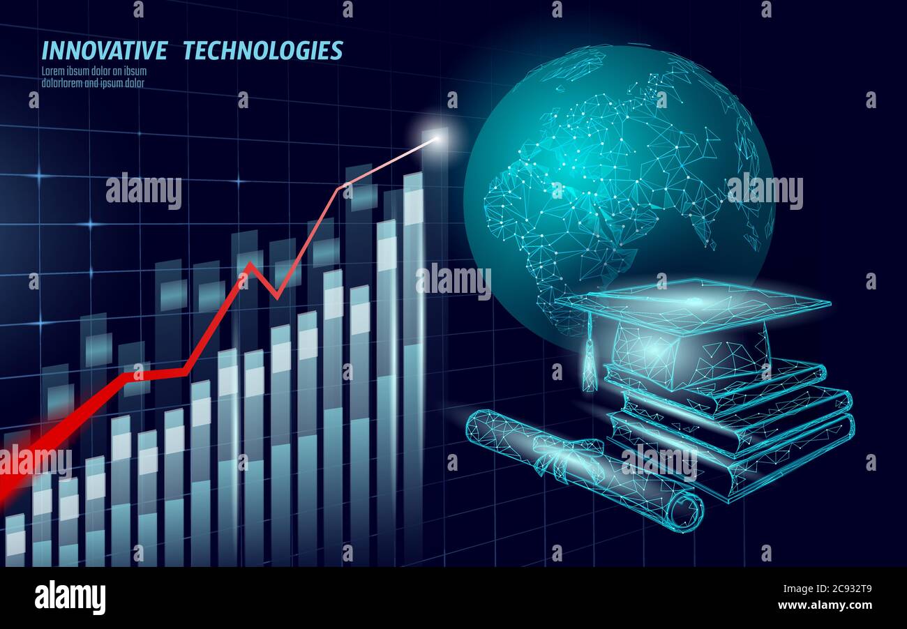 Global international online education. E-learning distance concept ...
