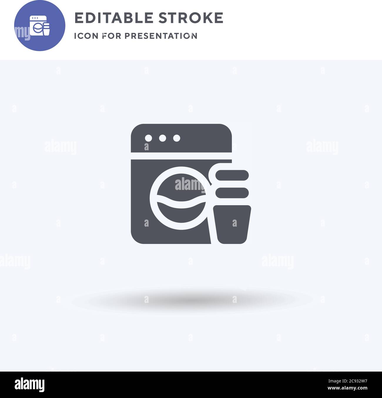 Washing Machine icon vector, filled flat sign, solid pictogram isolated ...