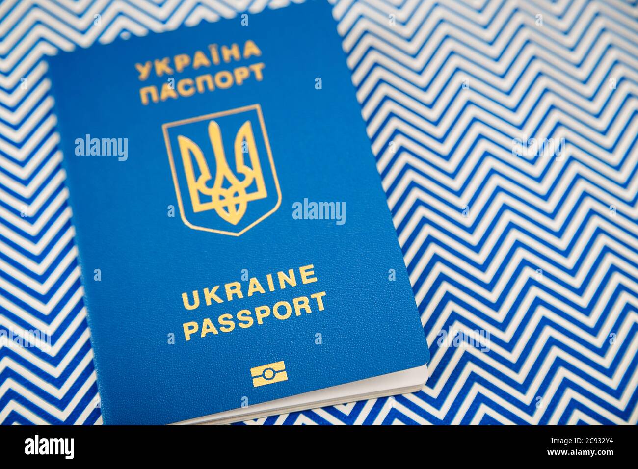 New ukrainian blue international biometric passport with identification ...