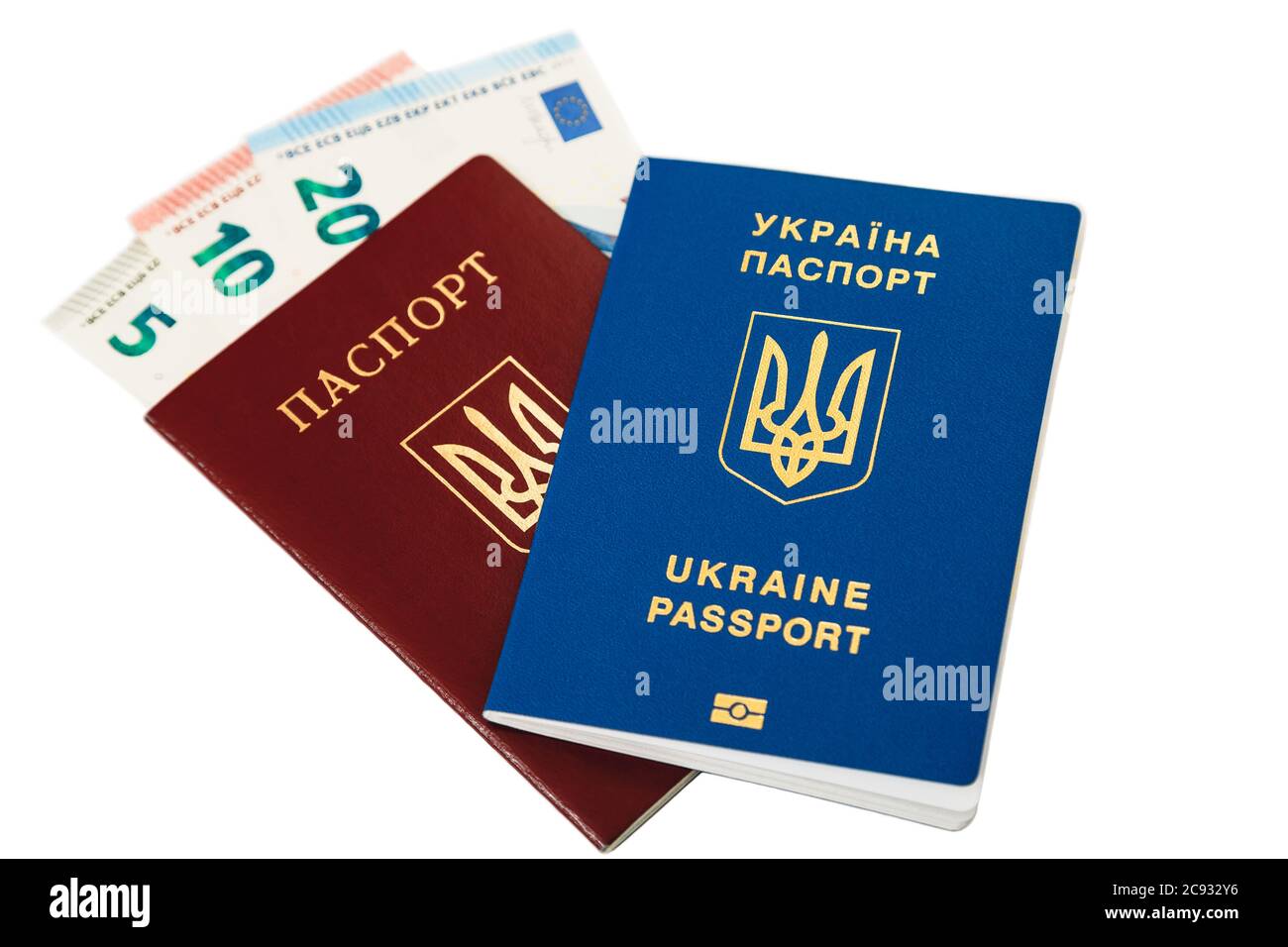 New ukrainian blue international biometric passport with identification ...