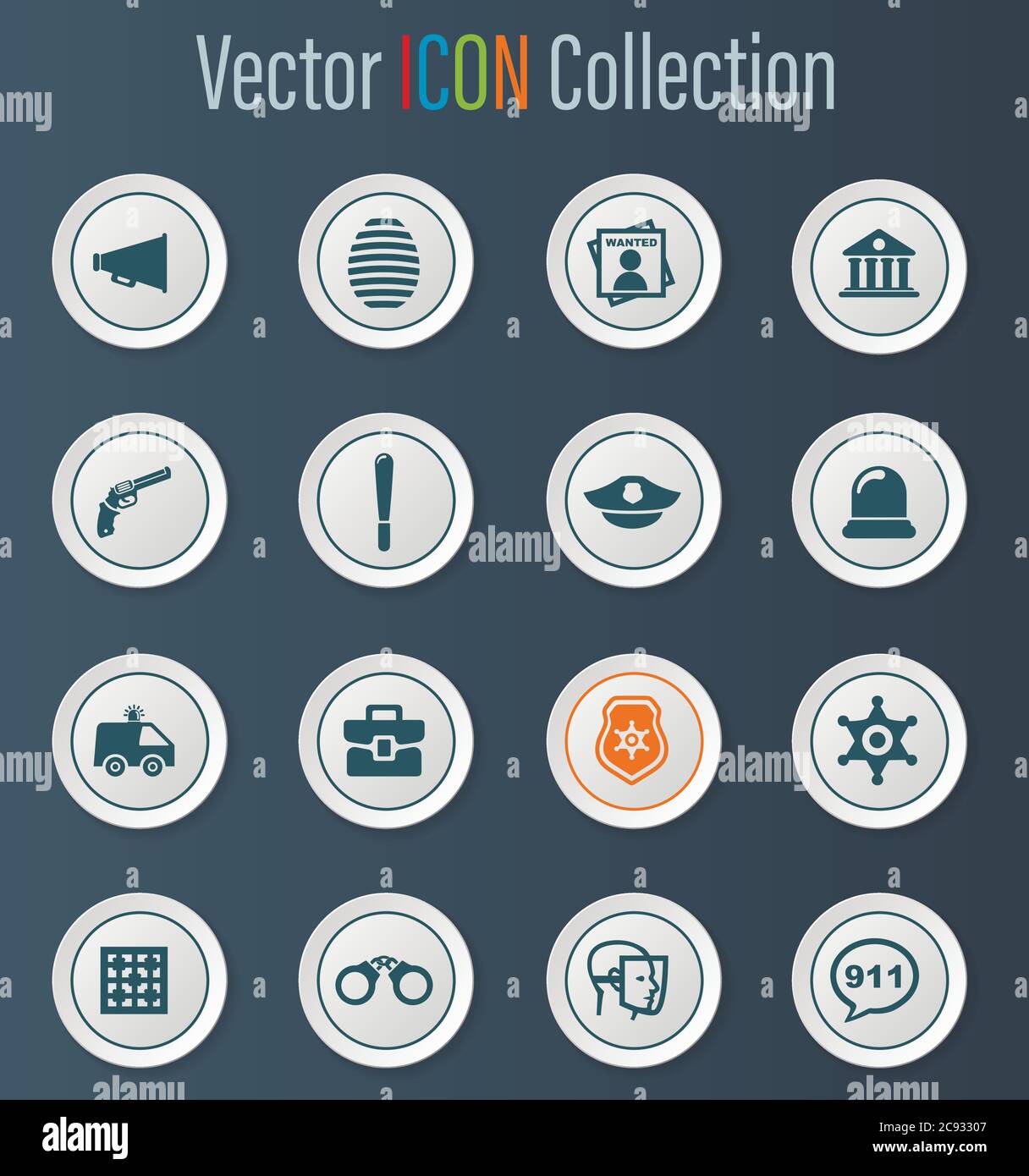 Police icons set Stock Vector Image & Art - Alamy