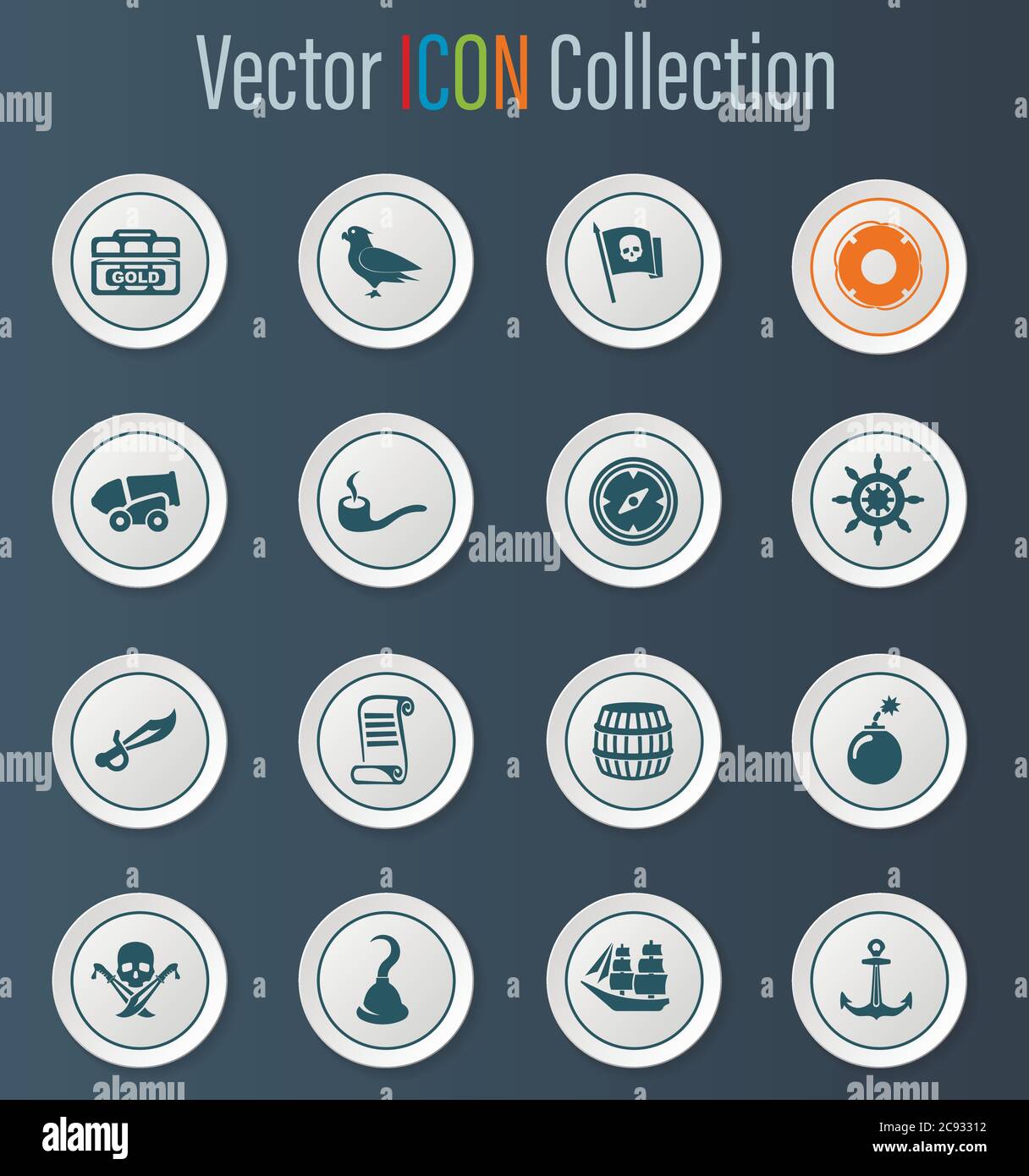 Pirates icons set Stock Vector Image & Art - Alamy