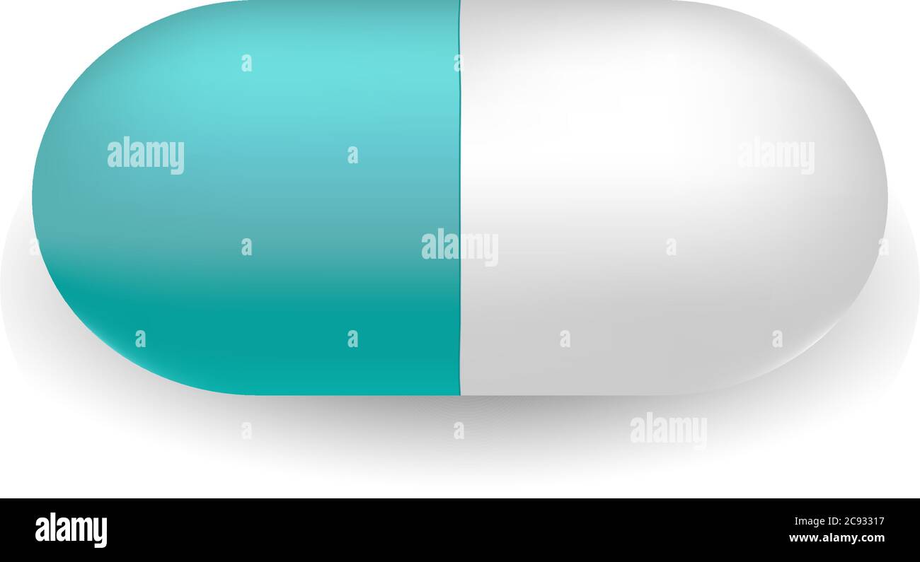 Pharmacy pills isolated on white background. Capsules with different ...