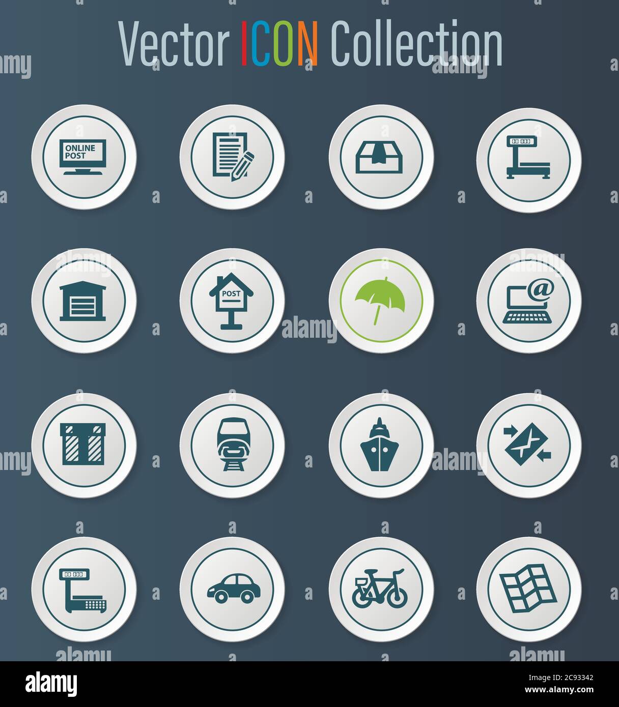 Post service icons set Stock Vector Image & Art - Alamy