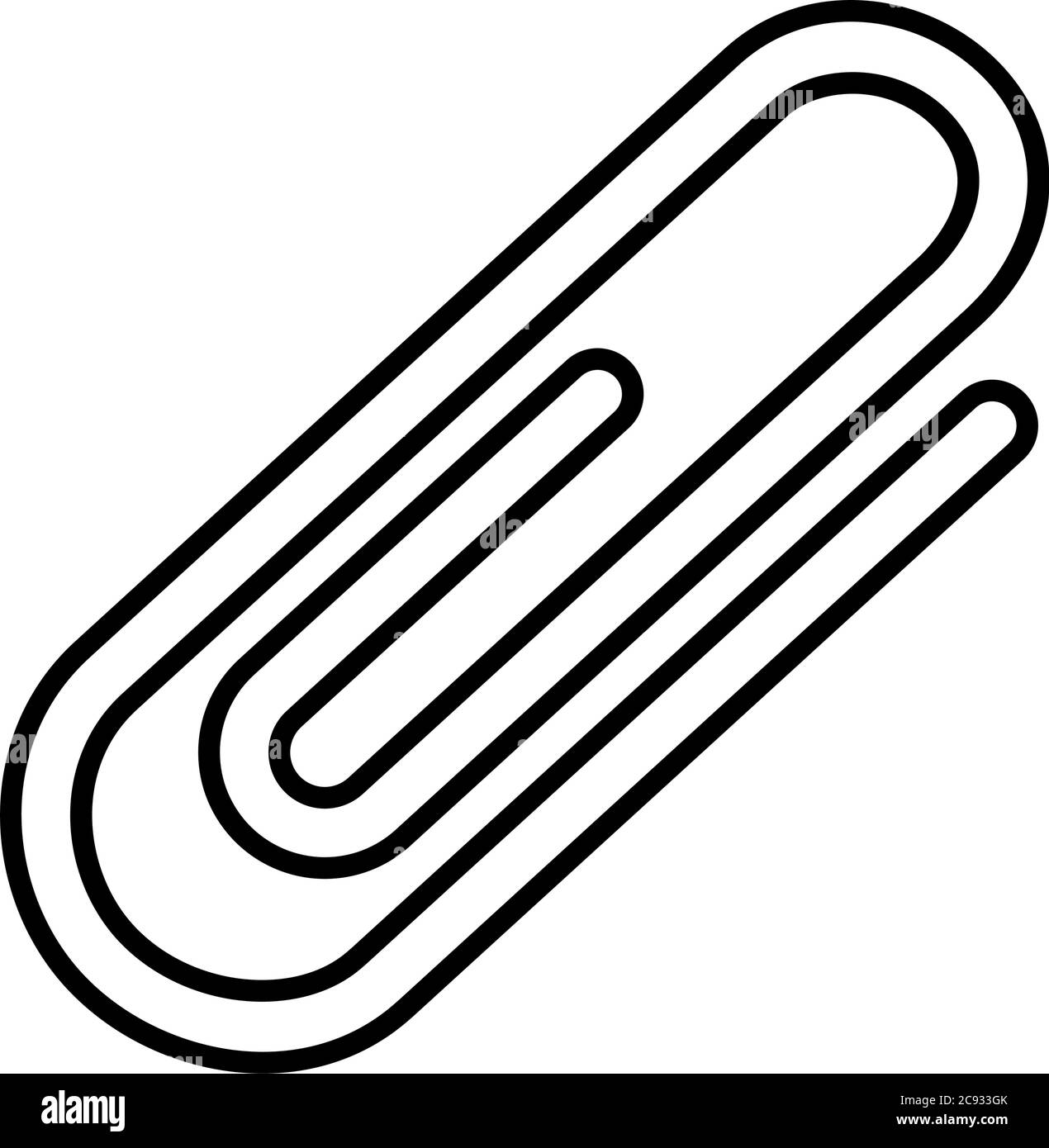 Paper clip line style icon design, Document data archive office metal ...