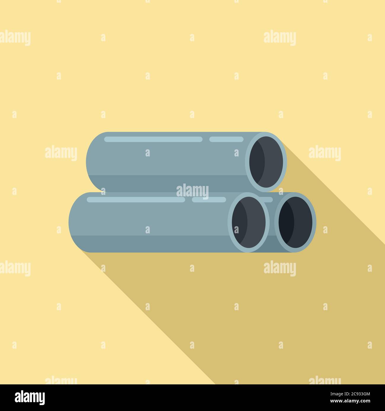 Steel contruction pipes icon. Flat illustration of steel contruction ...