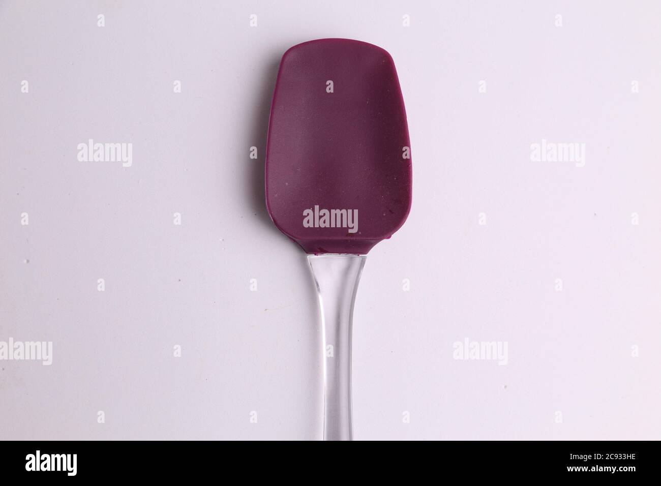 Top view of a kitchen silicone spatula isolated on a white background ...
