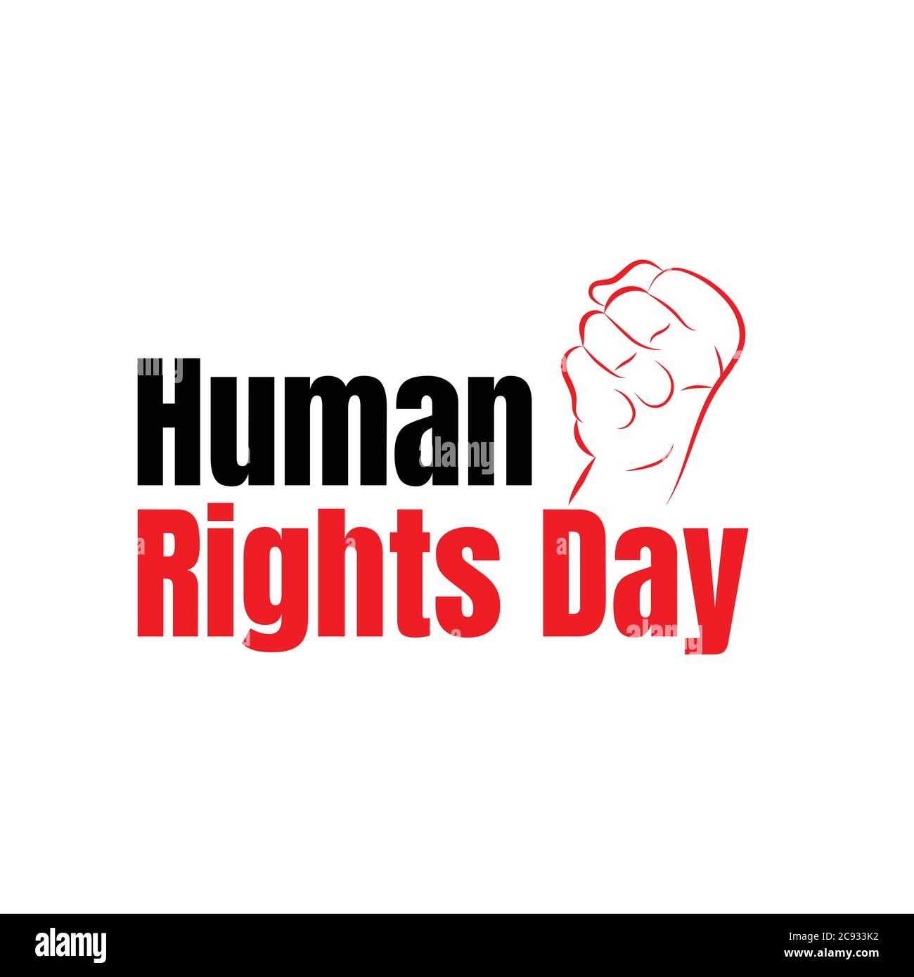 Hand drawn fist raise up breaking chain, Human Rights Day poster grunge ...