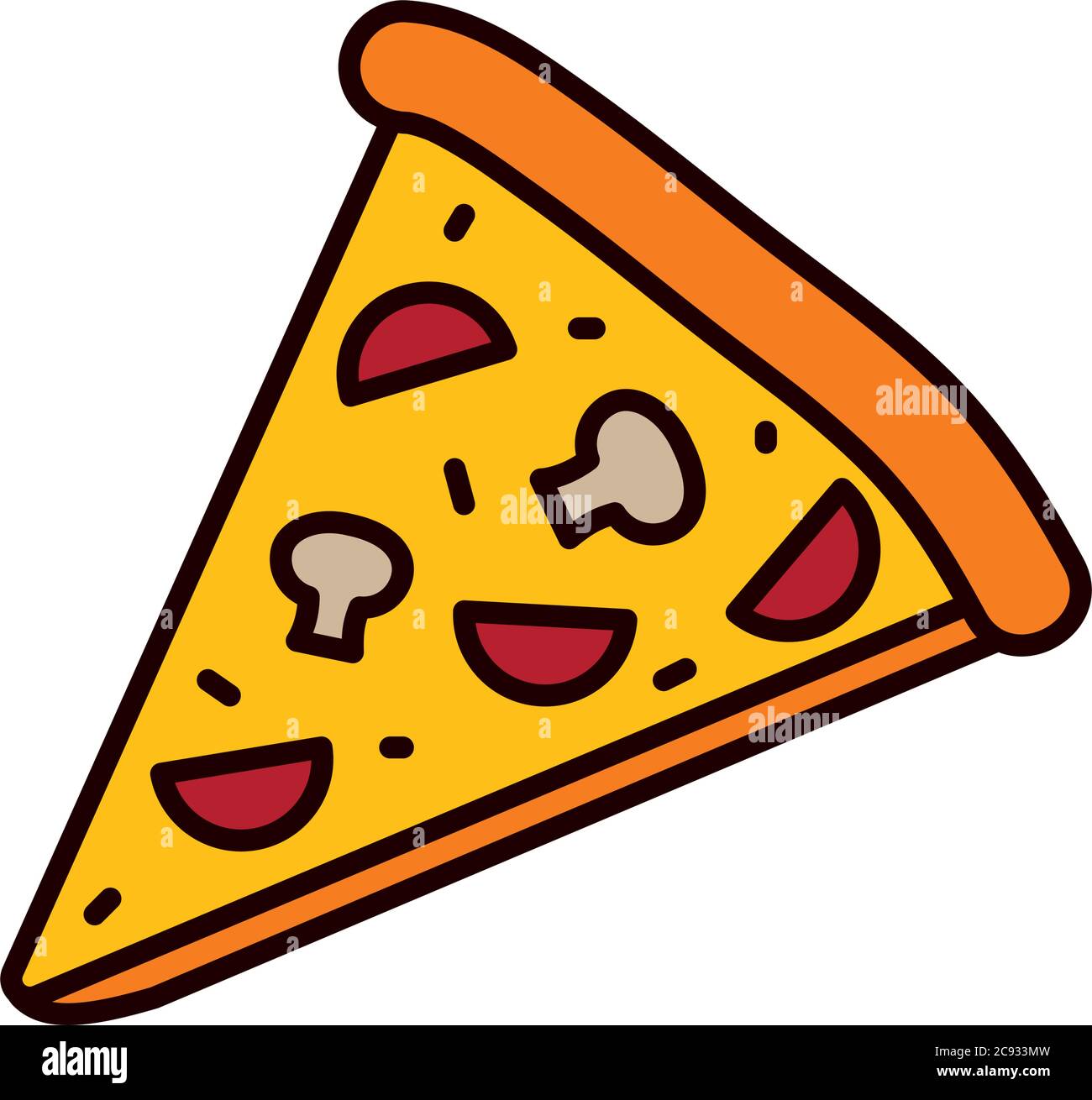 pizza line and fill style icon design, food eat restaurant and menu ...