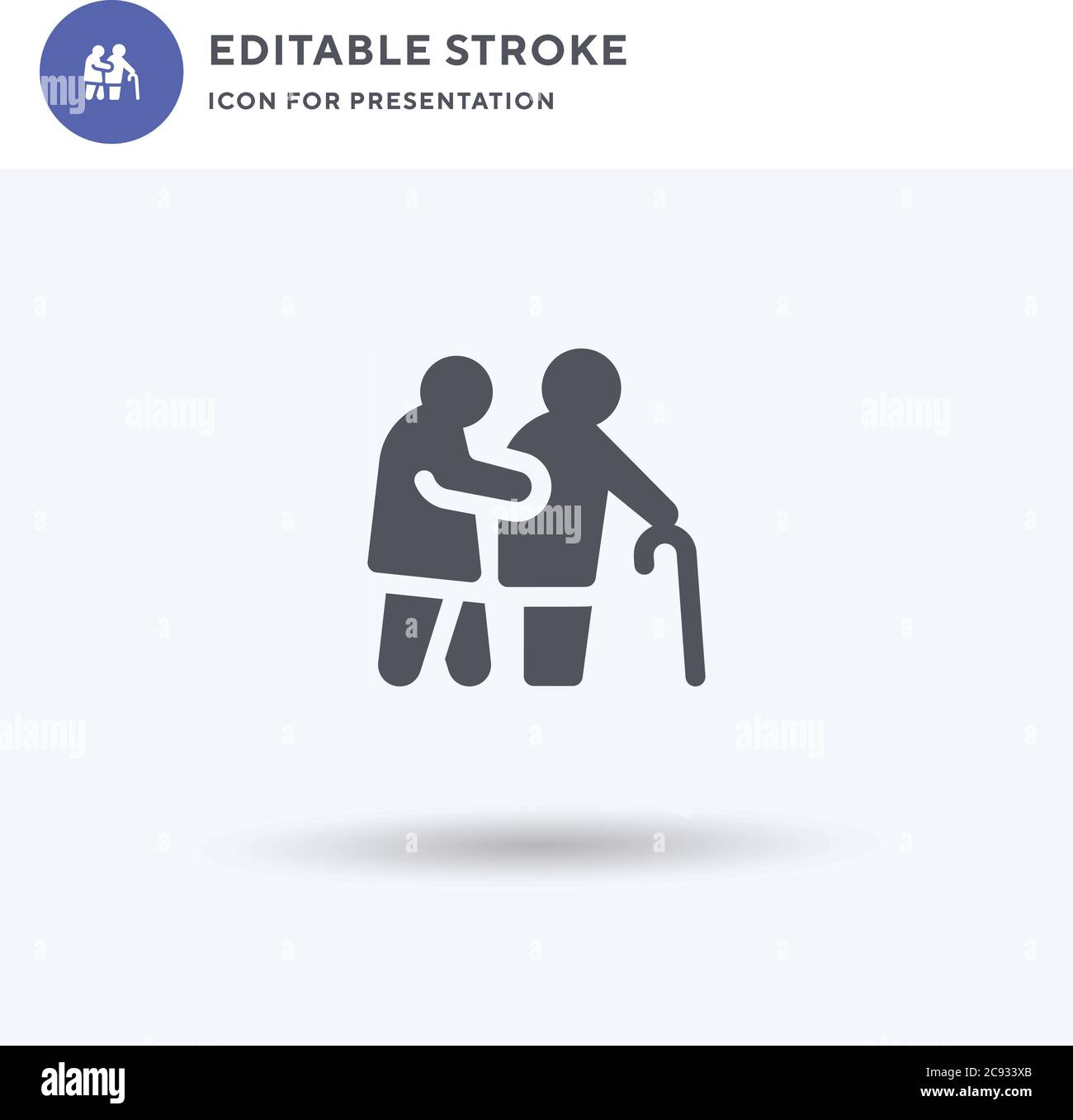 Carer icon vector, filled flat sign, solid pictogram isolated on white ...