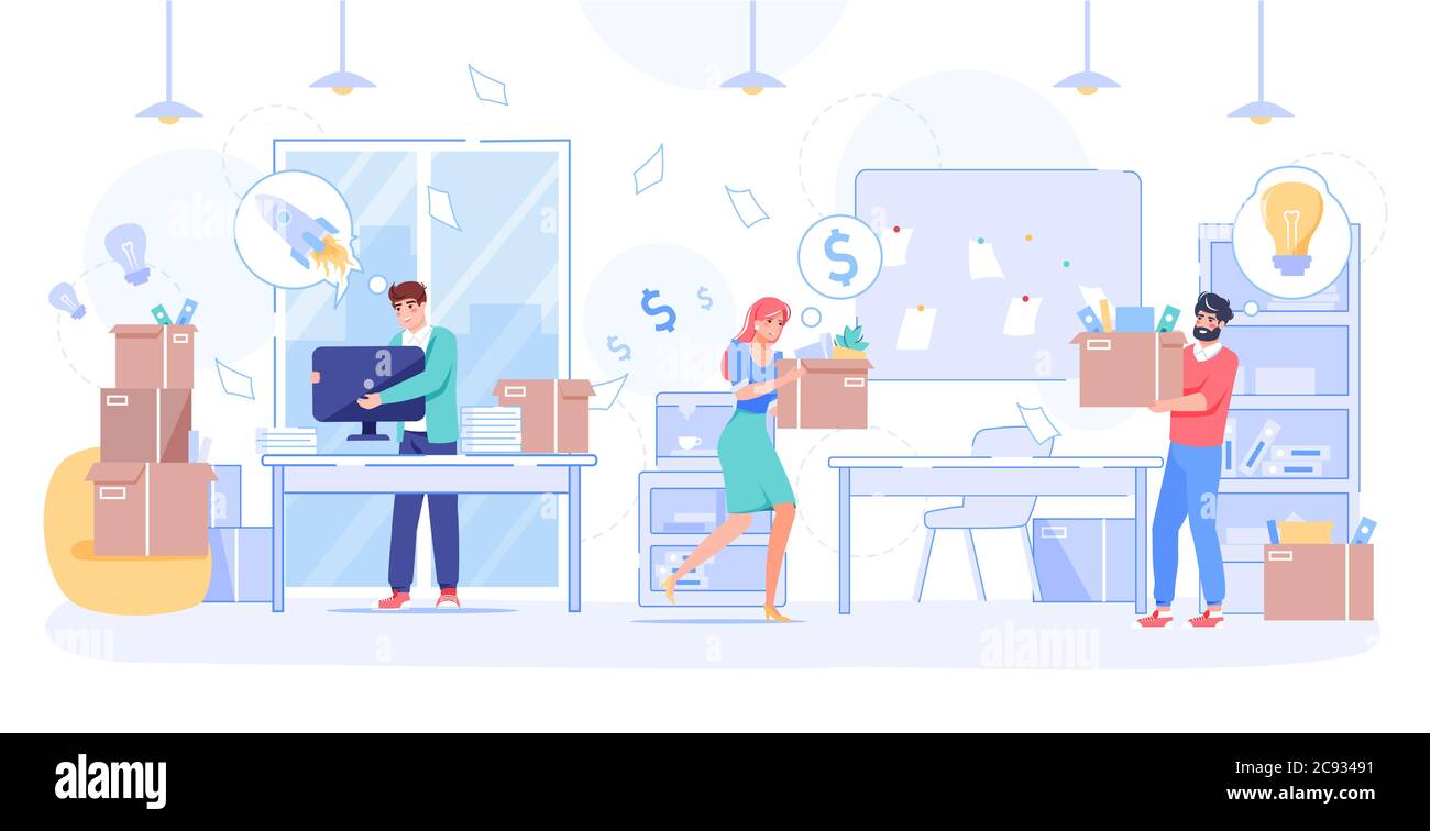 Office startup workflow, overworked employees Stock Vector Image & Art ...