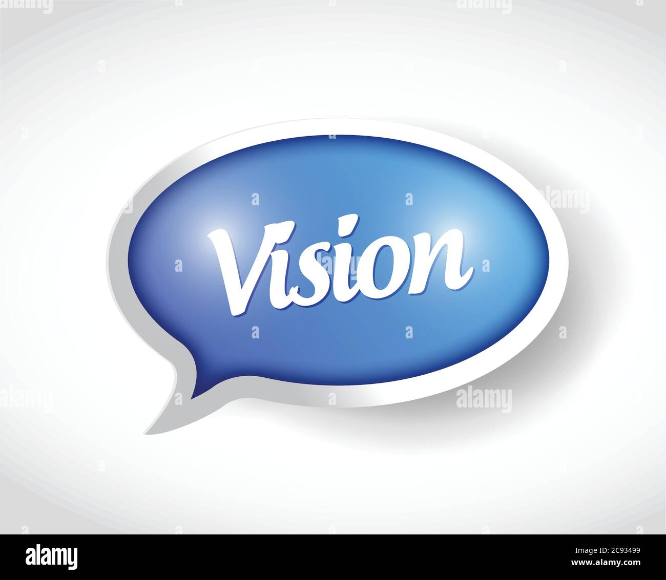 Vision message bubble target illustration design over a white ...
