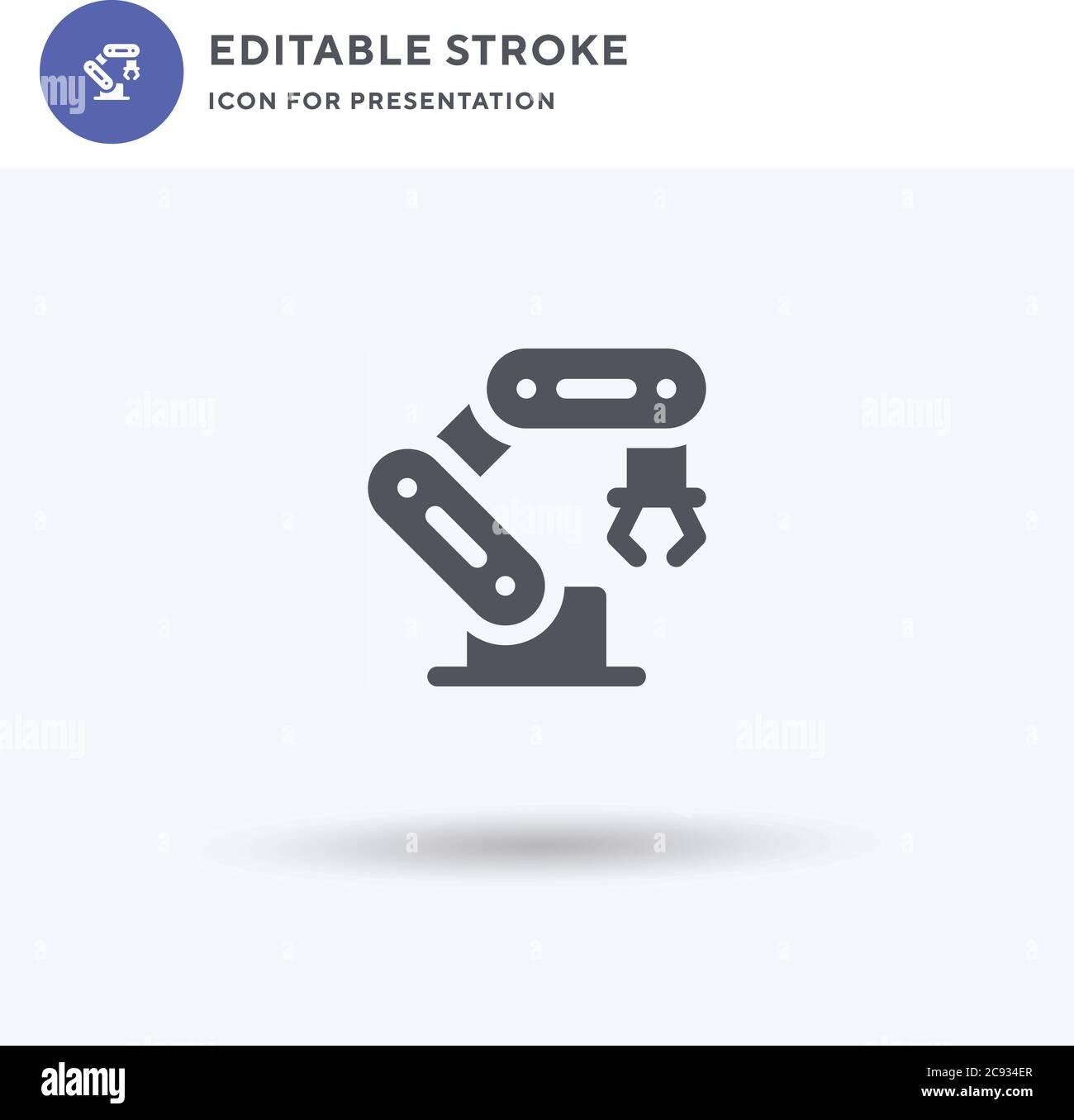 Mechanical Arm icon vector, filled flat sign, solid pictogram isolated ...
