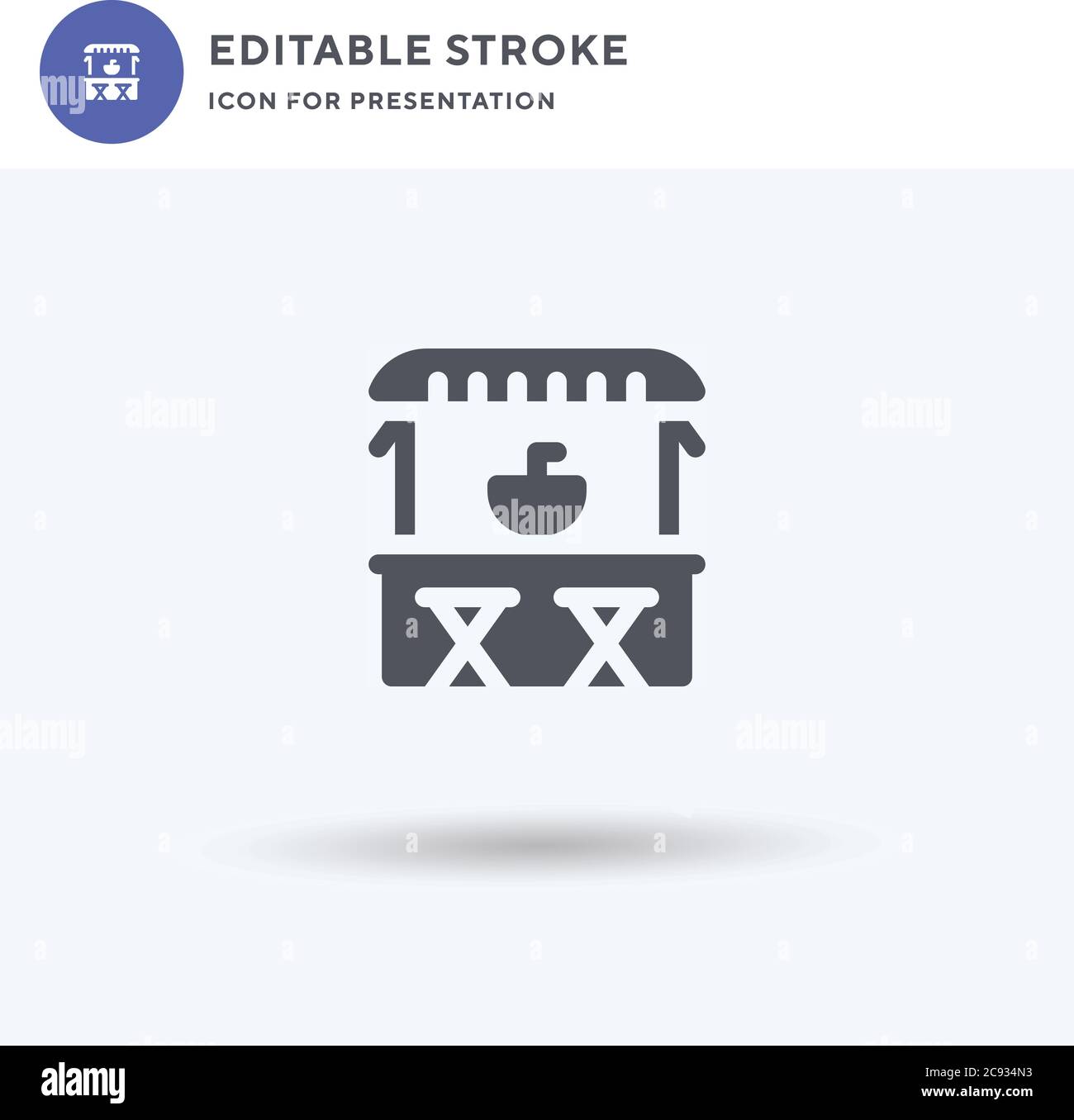 Booth icon vector, filled flat sign, solid pictogram isolated on white ...