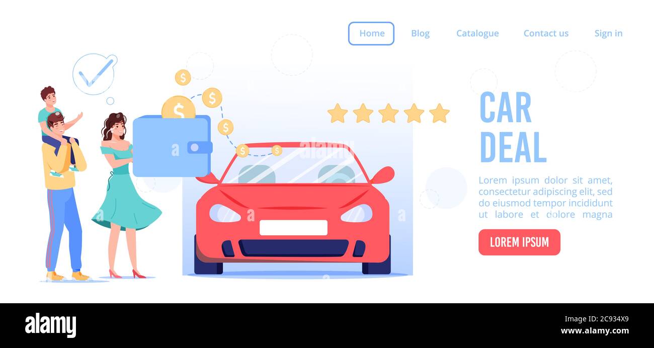 Online service for successful car deal webpage Stock Vector Image & Art ...