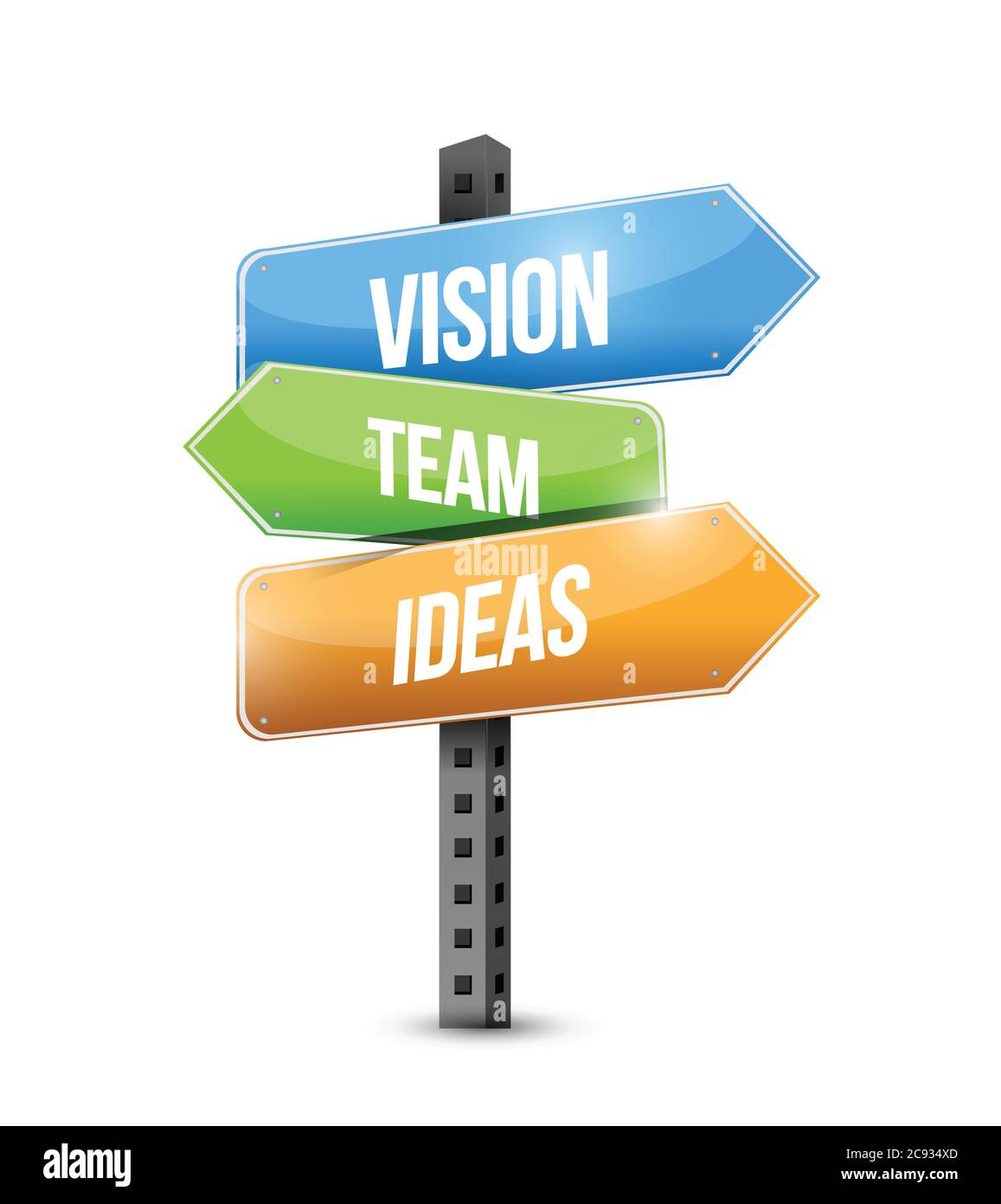 Vision, team ideas sign illustration design over a white background ...