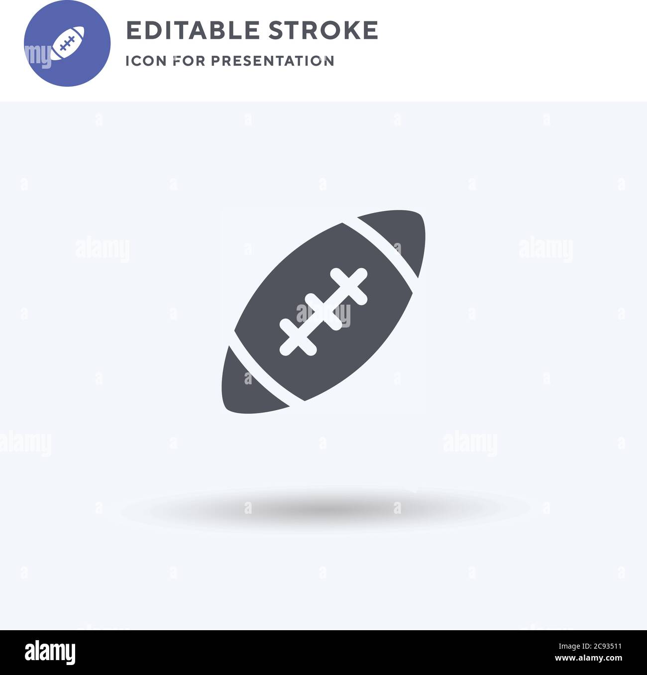 Rugby icon vector, filled flat sign, solid pictogram isolated on white ...