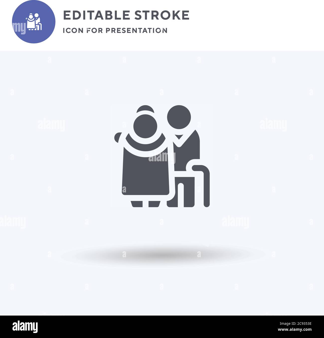 Elder People icon vector, filled flat sign, solid pictogram isolated on ...