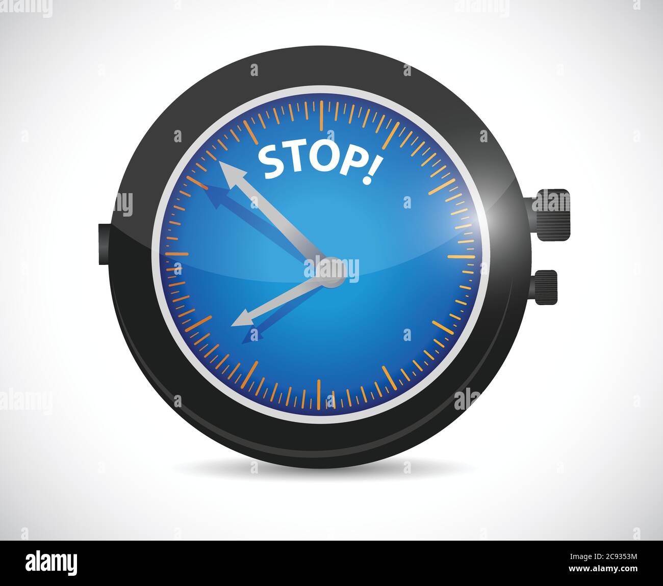 Watch and stop sign illustration design over a white background Stock ...