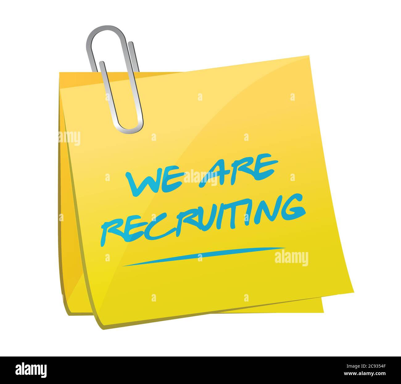 We are recruiting memo message illustration design over a white ...