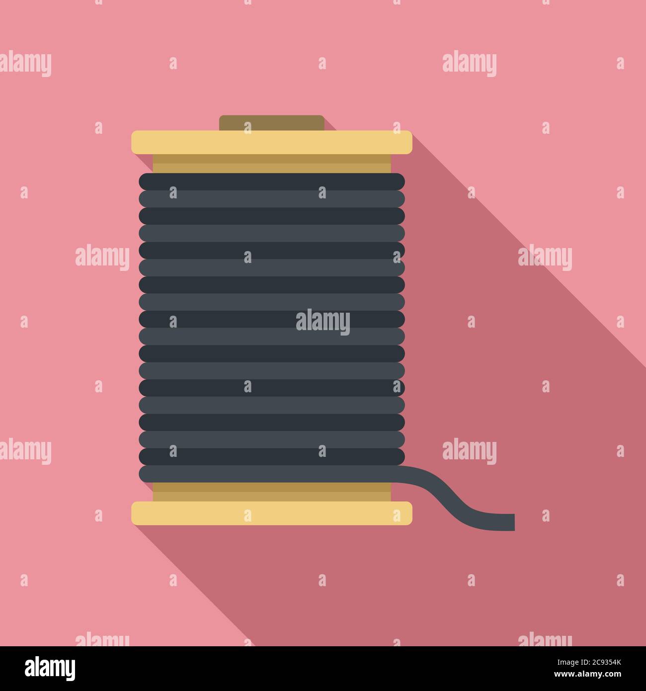 Contruction wire coil icon. Flat illustration of contruction wire coil ...