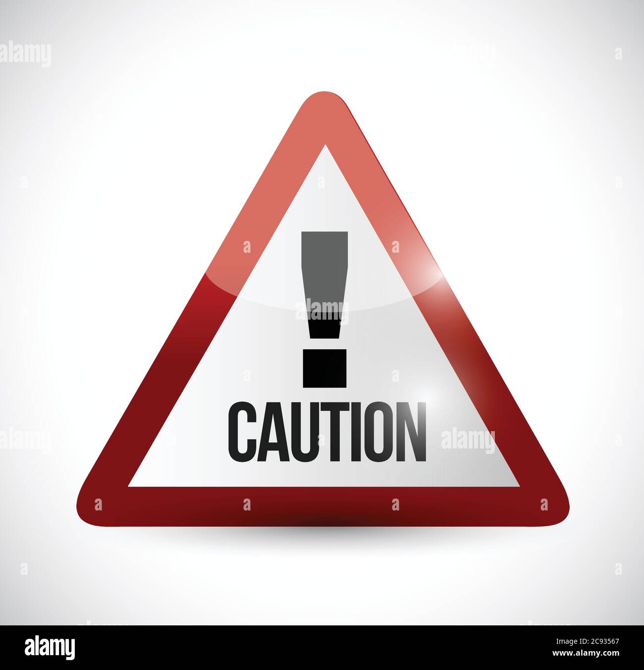 Warning caution sign illustration design over a white background Stock ...