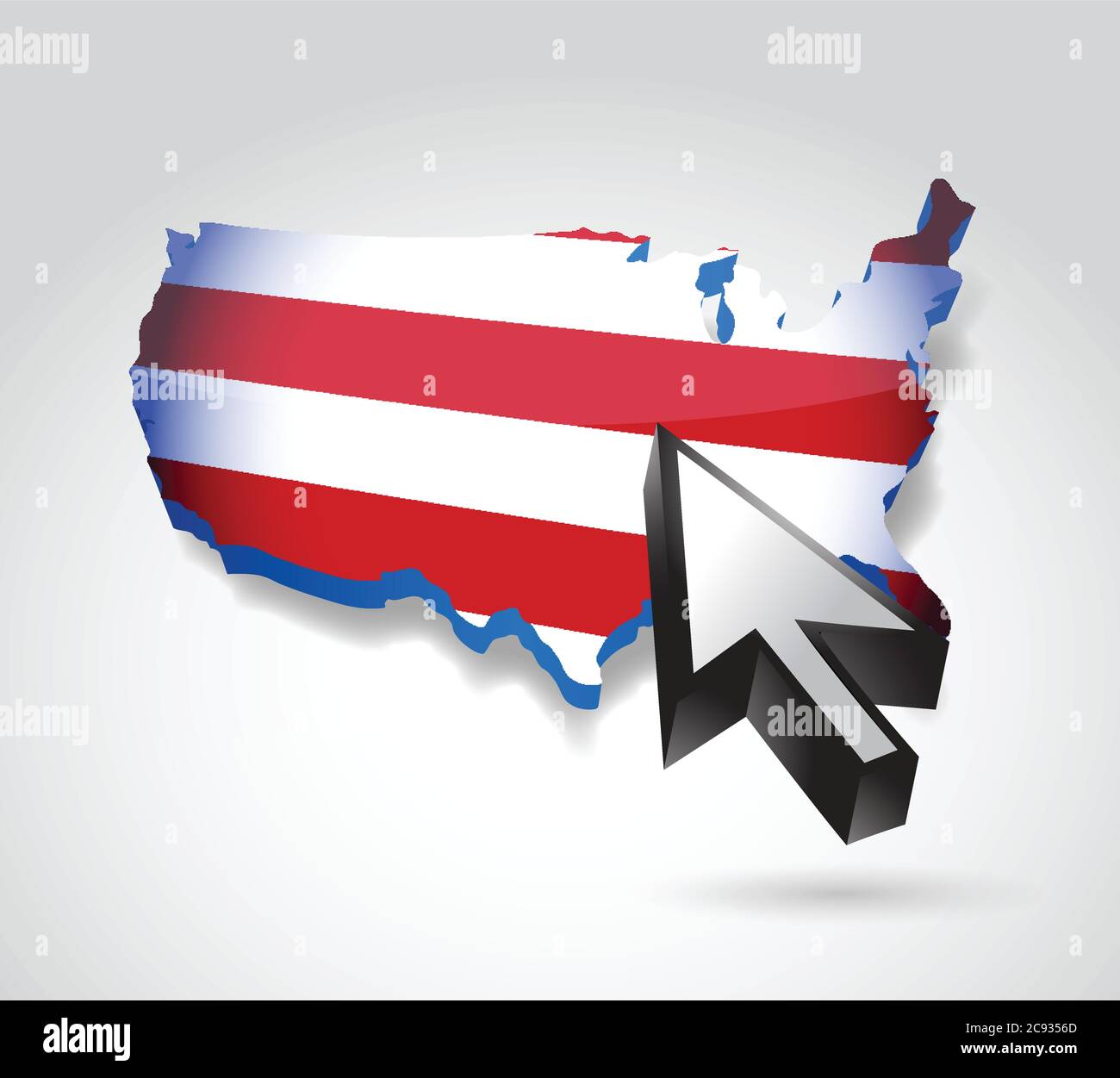 Us map and cursor illustration design over a white background Stock ...