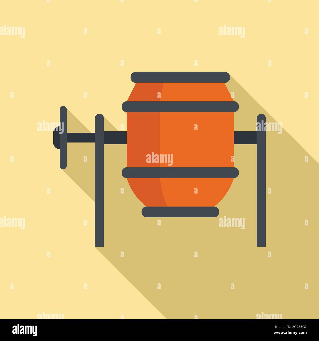 Concrete mixer icon. Flat illustration of concrete mixer vector icon ...