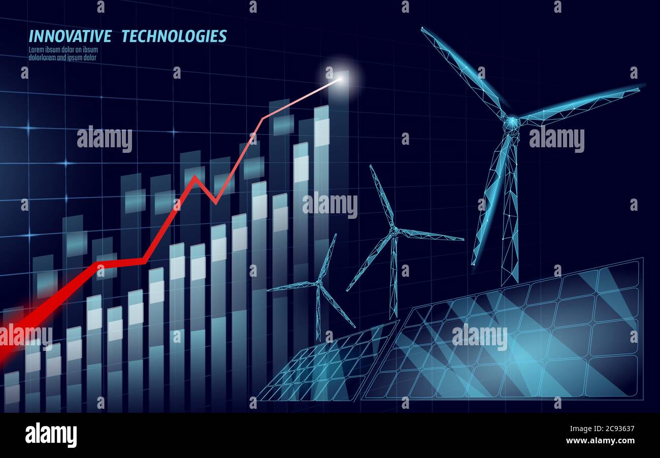 Growing graph windmills idea business concept. Ecology save environment ...