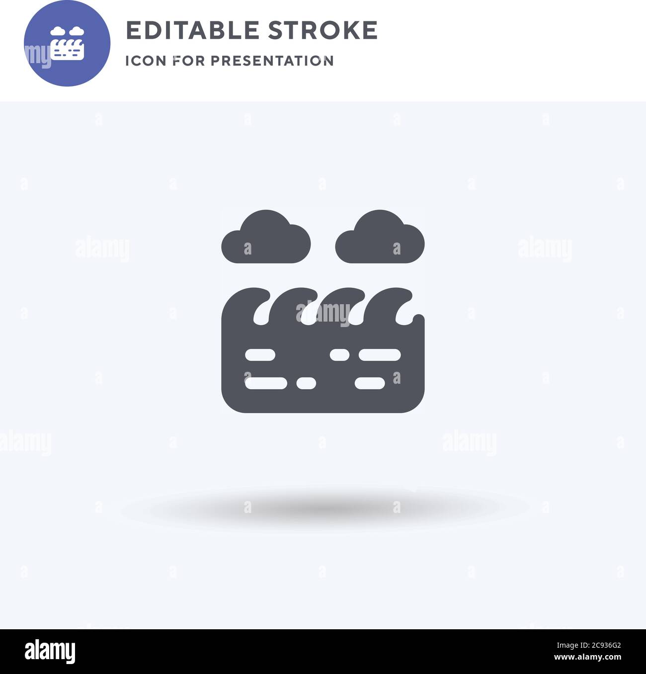 Waves icon vector, filled flat sign, solid pictogram isolated on white ...