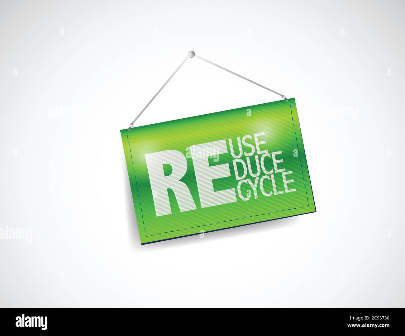 Reduce, reuse, recycle hanging banner illustration design over a white ...