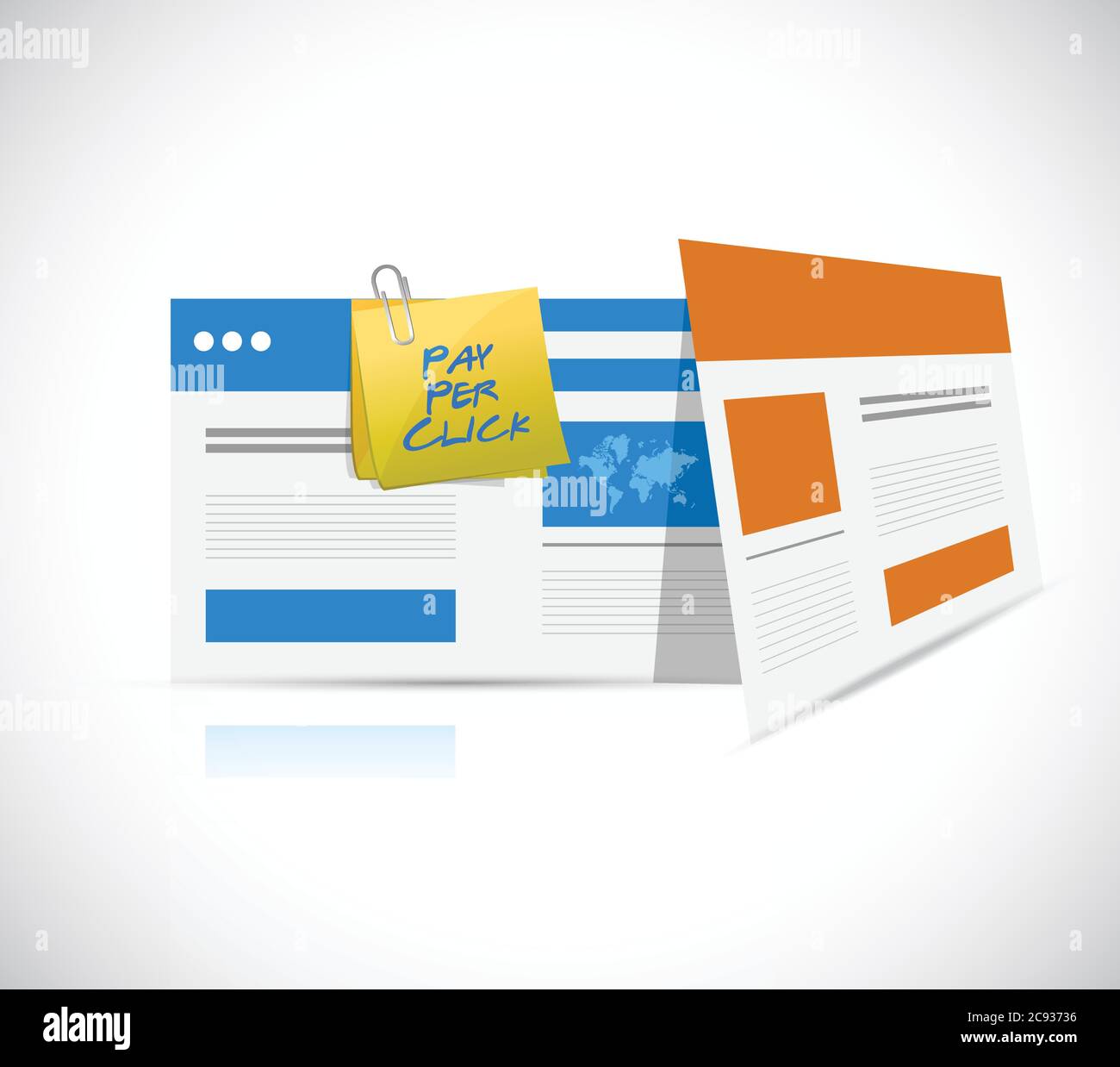 Pay per click browser template illustration design over a white ...