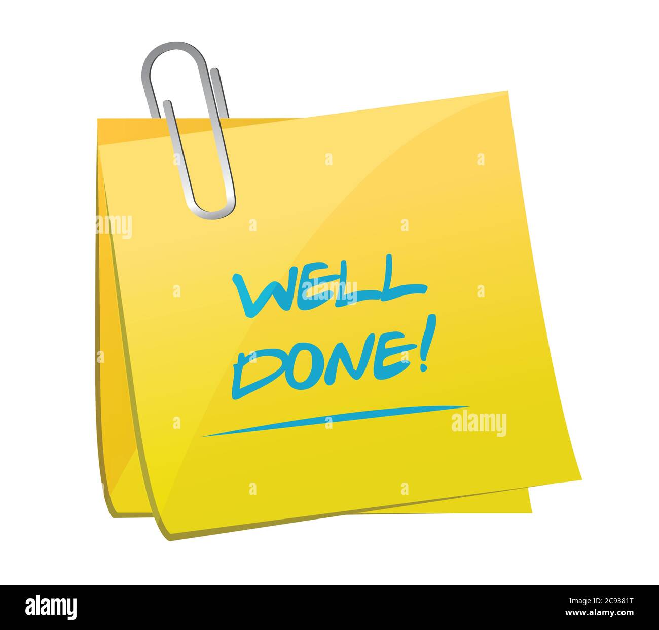 Well done post it illustration design over a white background Stock ...