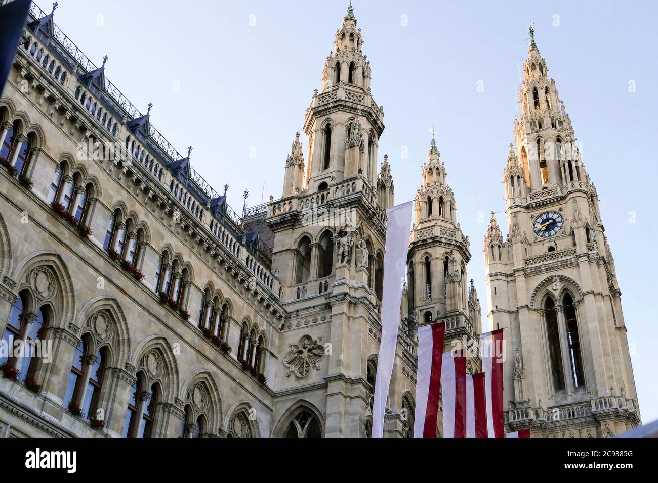 The towers of Wiener Rathaus Vienna City Hall, Austria Stock Photo - Alamy