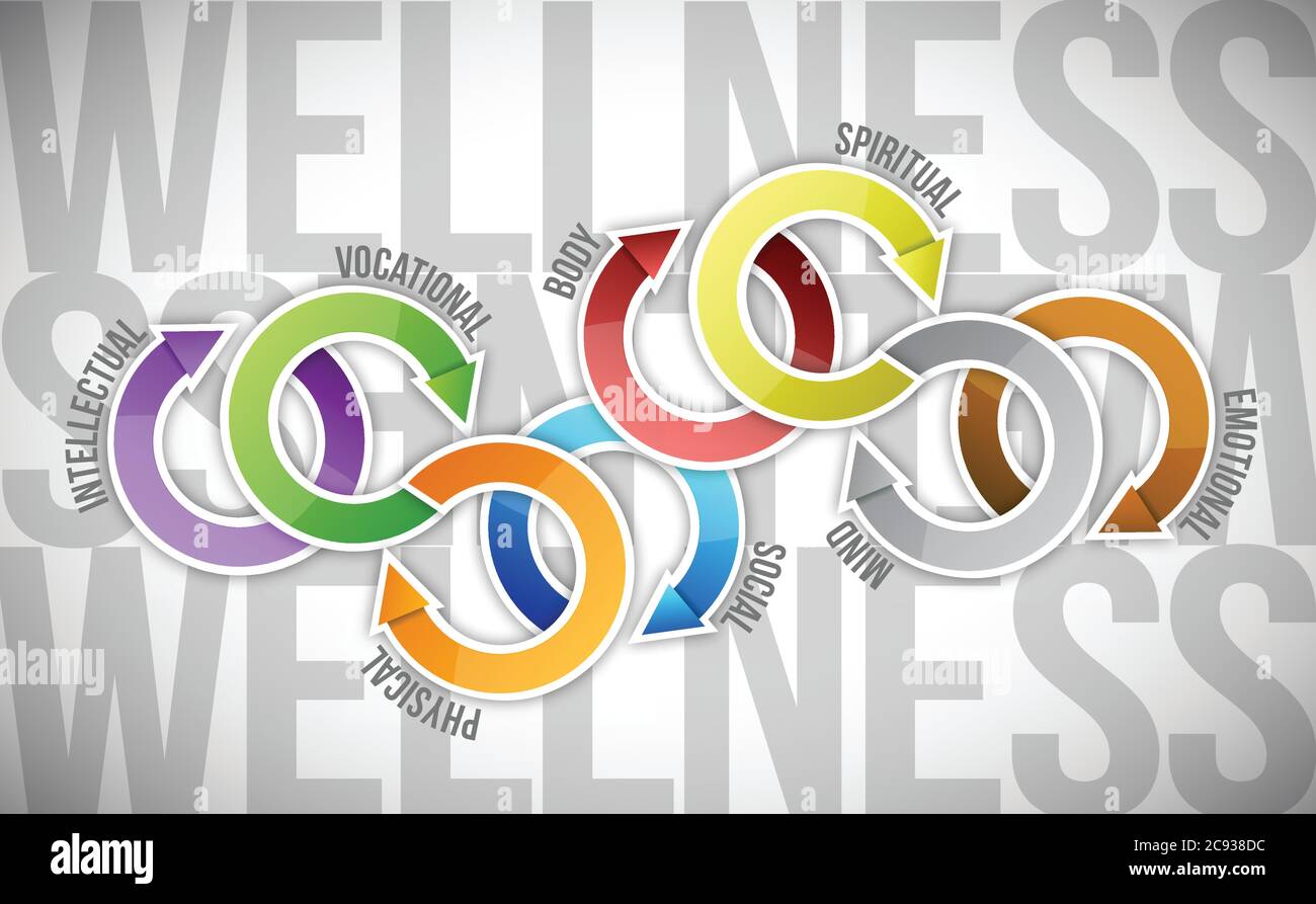 Wellness text diagram cycle illustration design over a white background ...