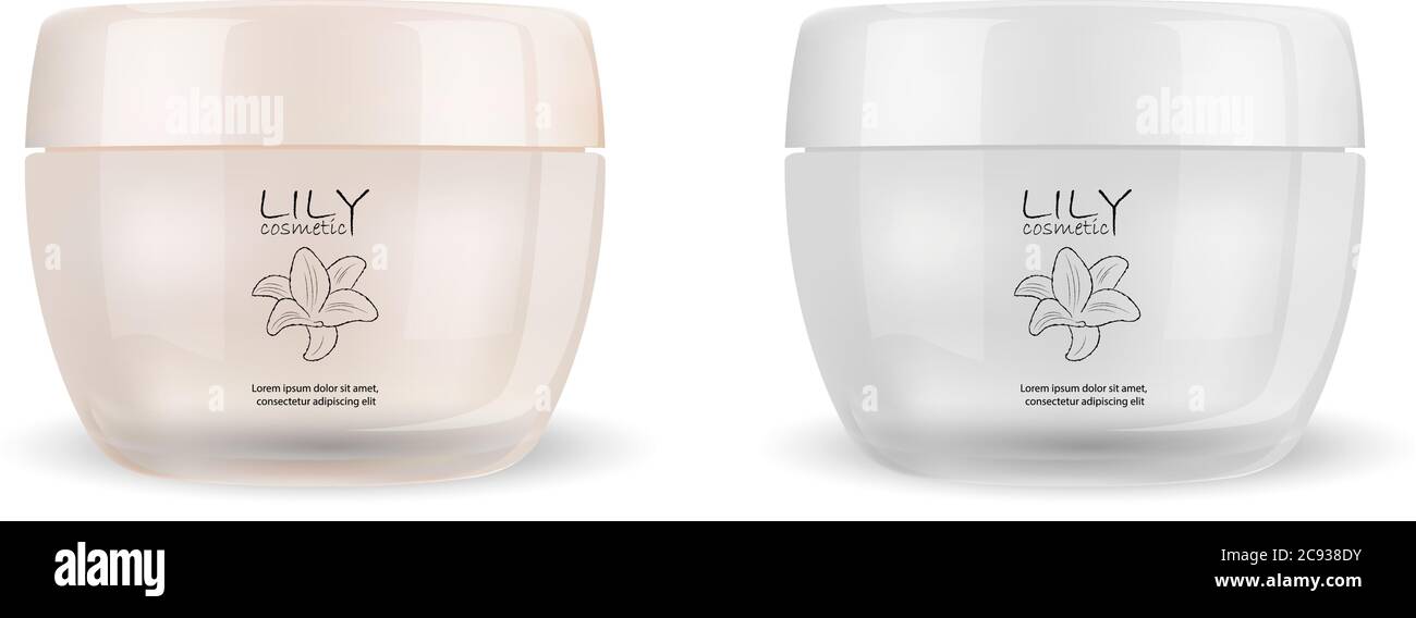 Cosmetic cream jars Stock Vector Images - Alamy
