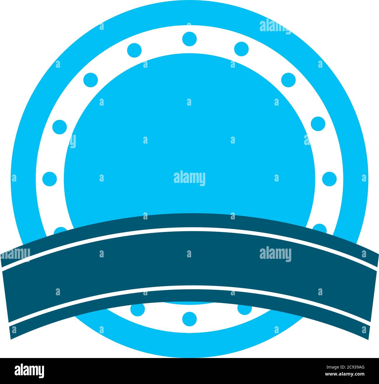 icon of ribbon and round seal stamp icon over white background, flat ...